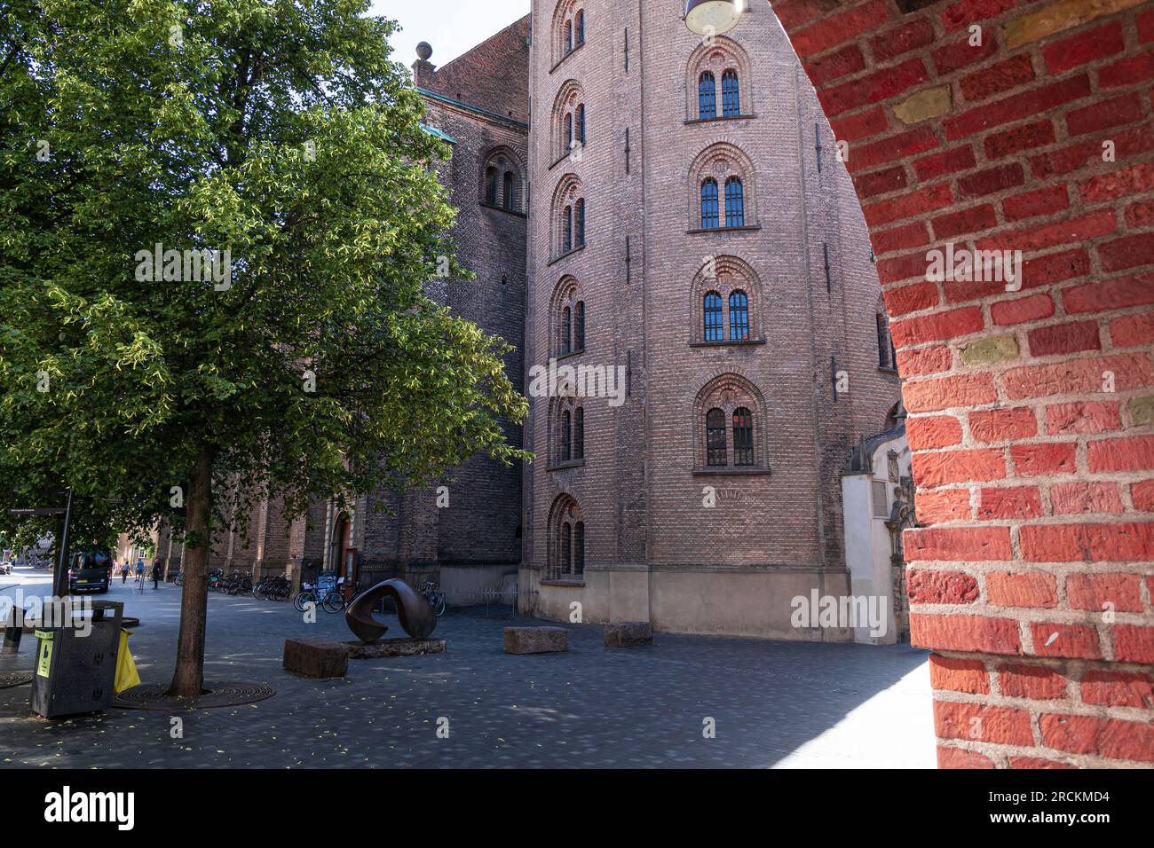 The Round Tower and Trinitatis Church in Copenhagen. Famous landmark in ...