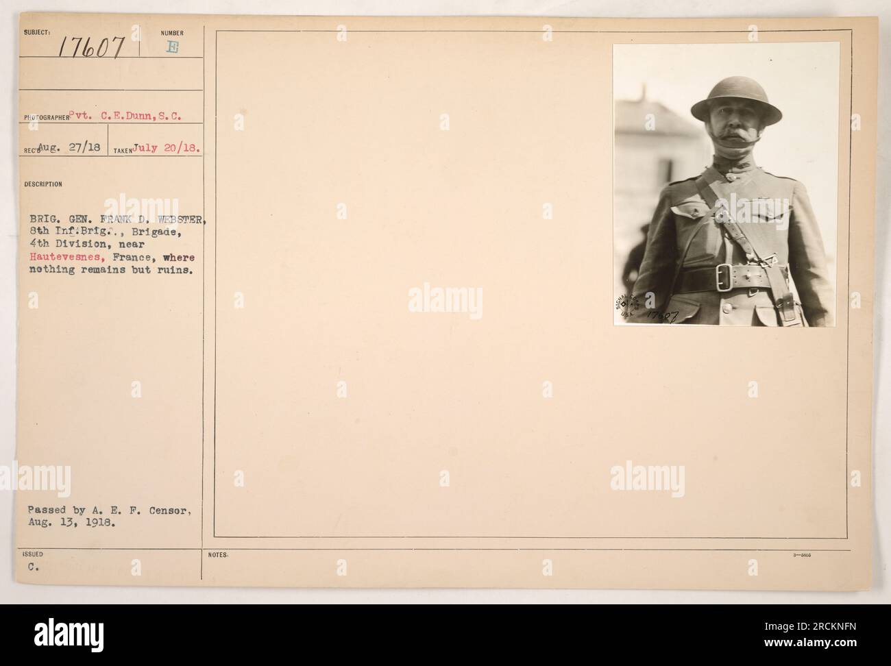 Brig gen frank d webster hi-res stock photography and images - Alamy