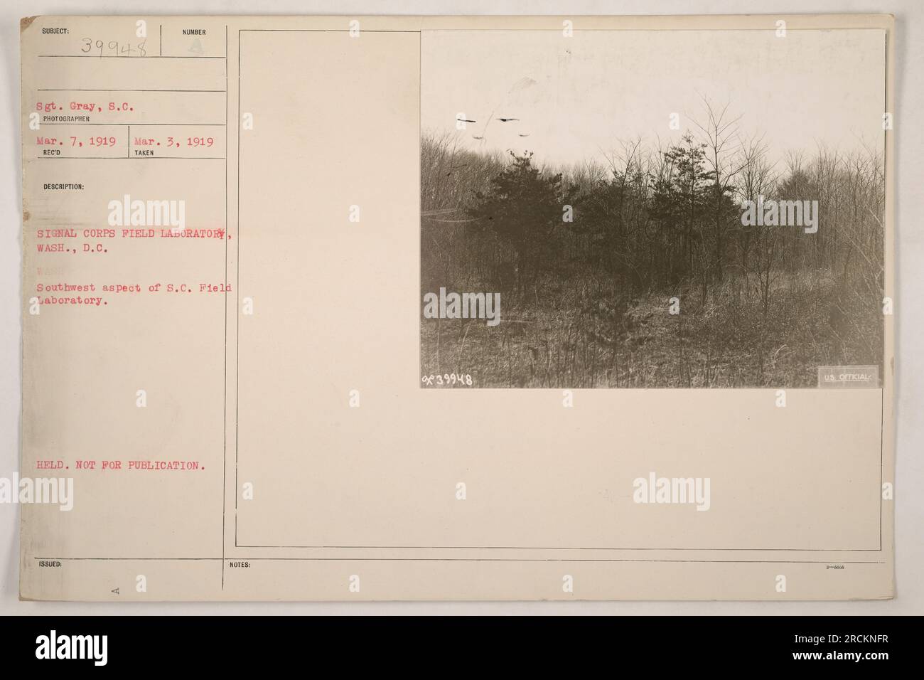 Soldier from Signal Corps Field Laboratory at southwest aspect of the ...