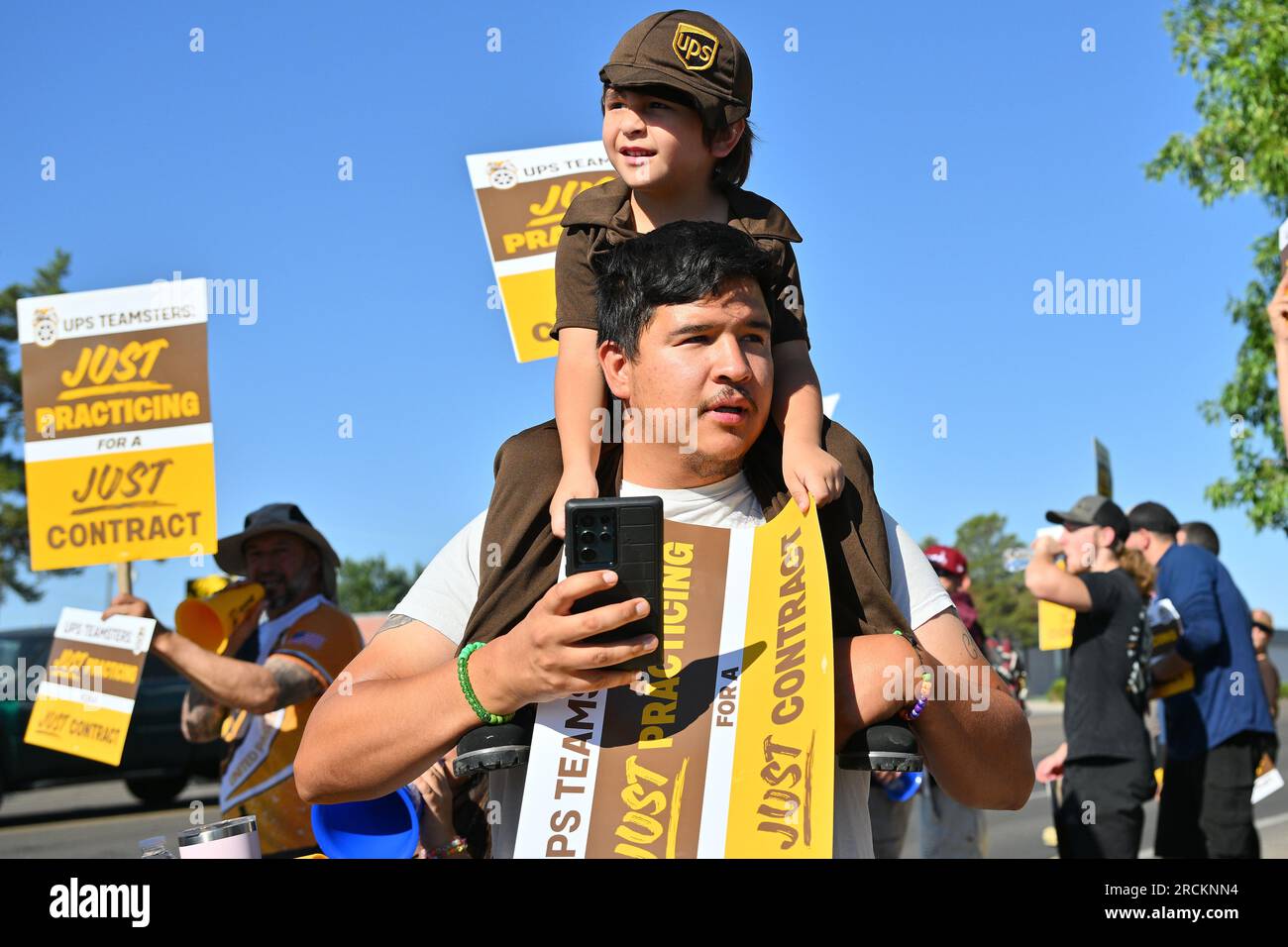 Albuquerque, United States. 15th July, 2023. Members of the Teamsters ...