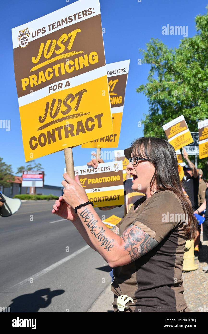 Albuquerque, United States. 15th July, 2023. Members of the Teamsters ...
