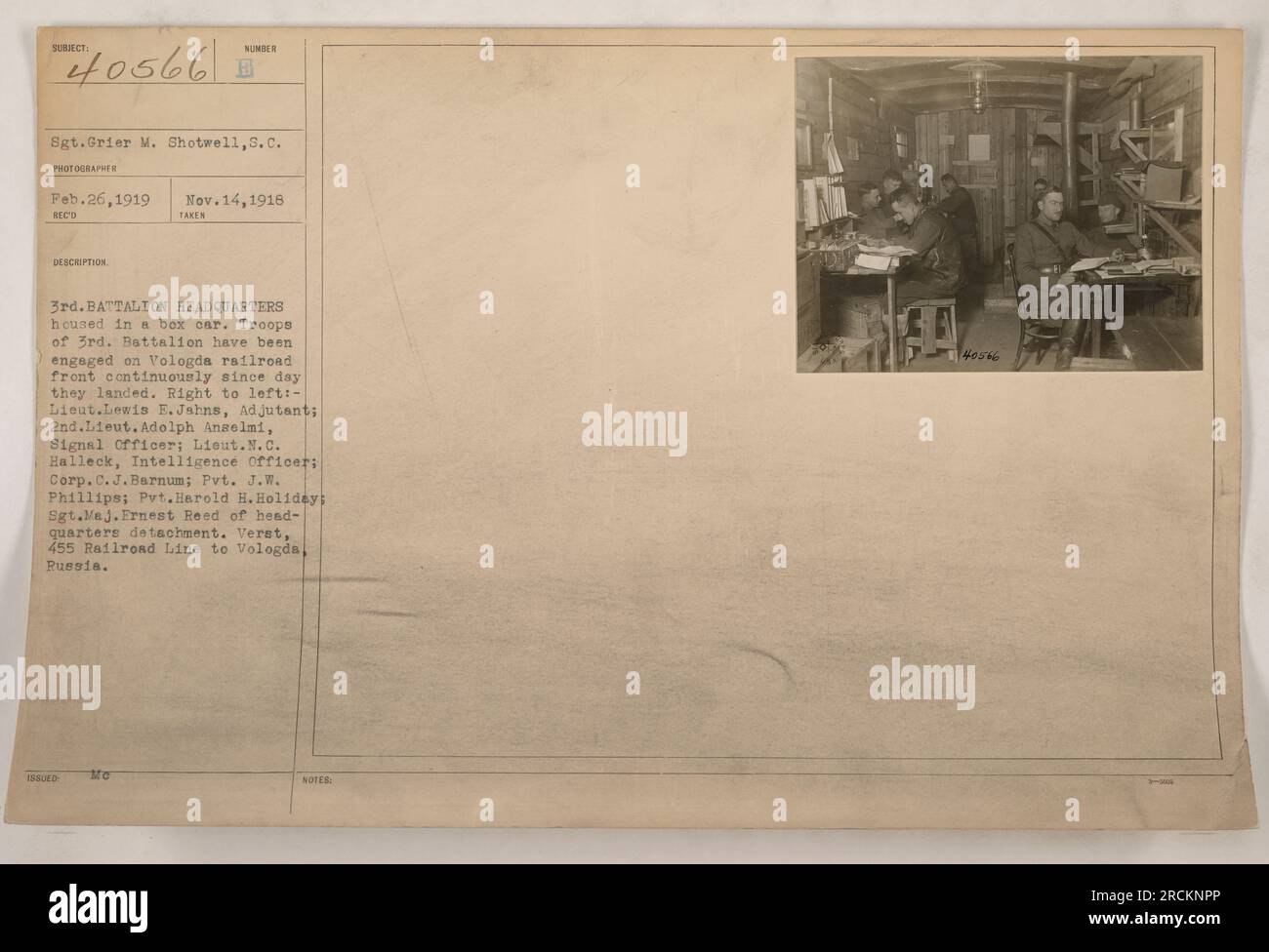 Sgt. Grier M. Shotwell, S.C., took this photograph from the 3rd ...