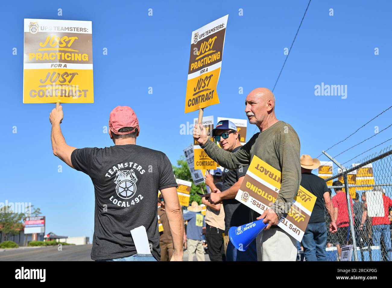 Albuquerque, United States. 15th July, 2023. Members of the Teamsters ...