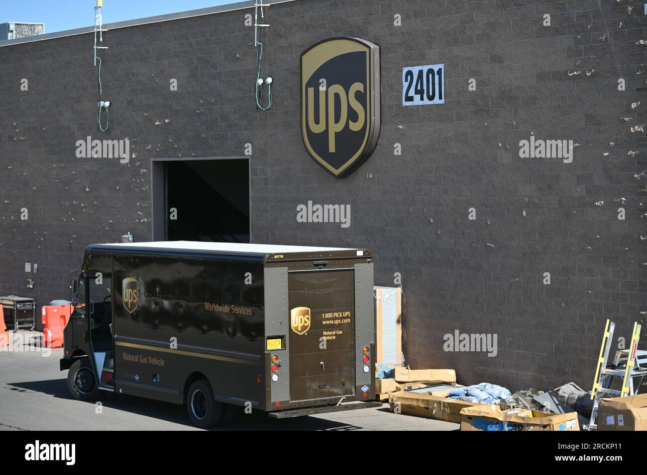 Albuquerque, United States. 15th July, 2023. A UPS delivery tuck is ...