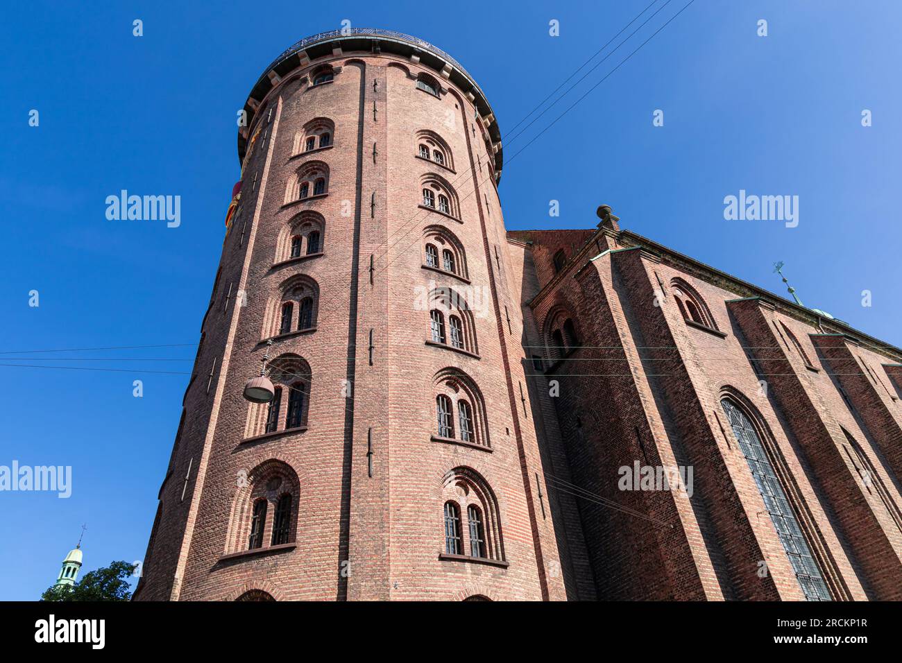 The Round Tower and Trinitatis Church in Copenhagen. Famous landmark in ...