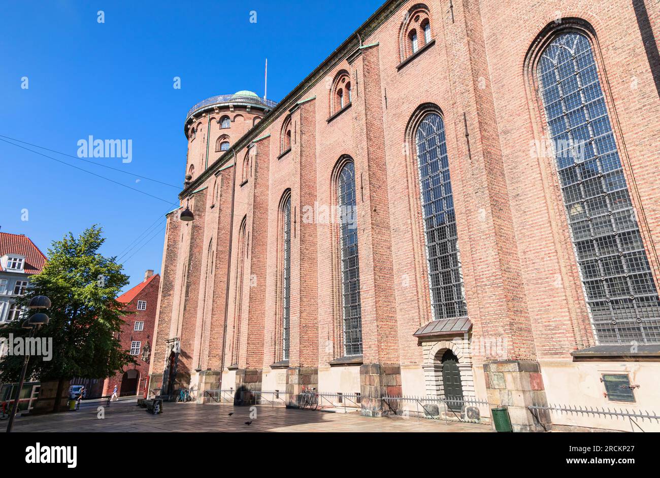 The Round Tower and Trinitatis Church in Copenhagen. Famous landmark in ...