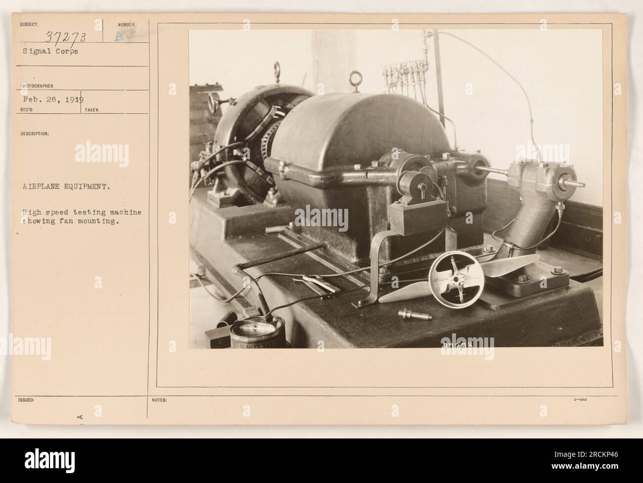 Image showing a high-speed testing machine with a fan mounting, taken ...