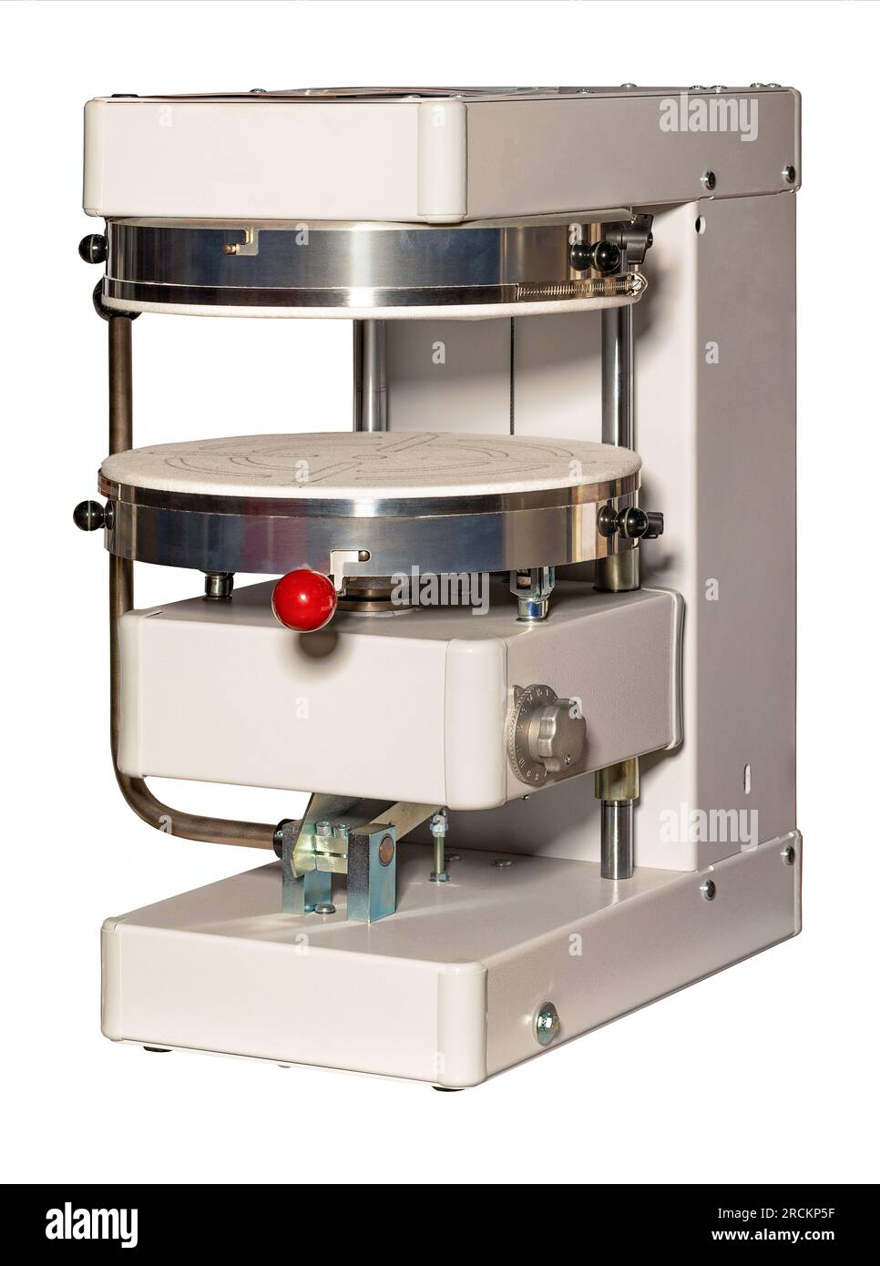 Type of technical apparatus and machine for making pizza. Isolated on ...