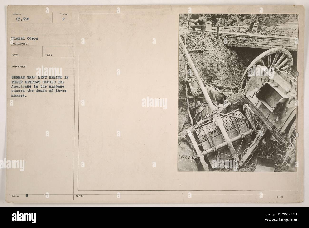 German trap left behind in their retreat in the Argonne. US Army ...