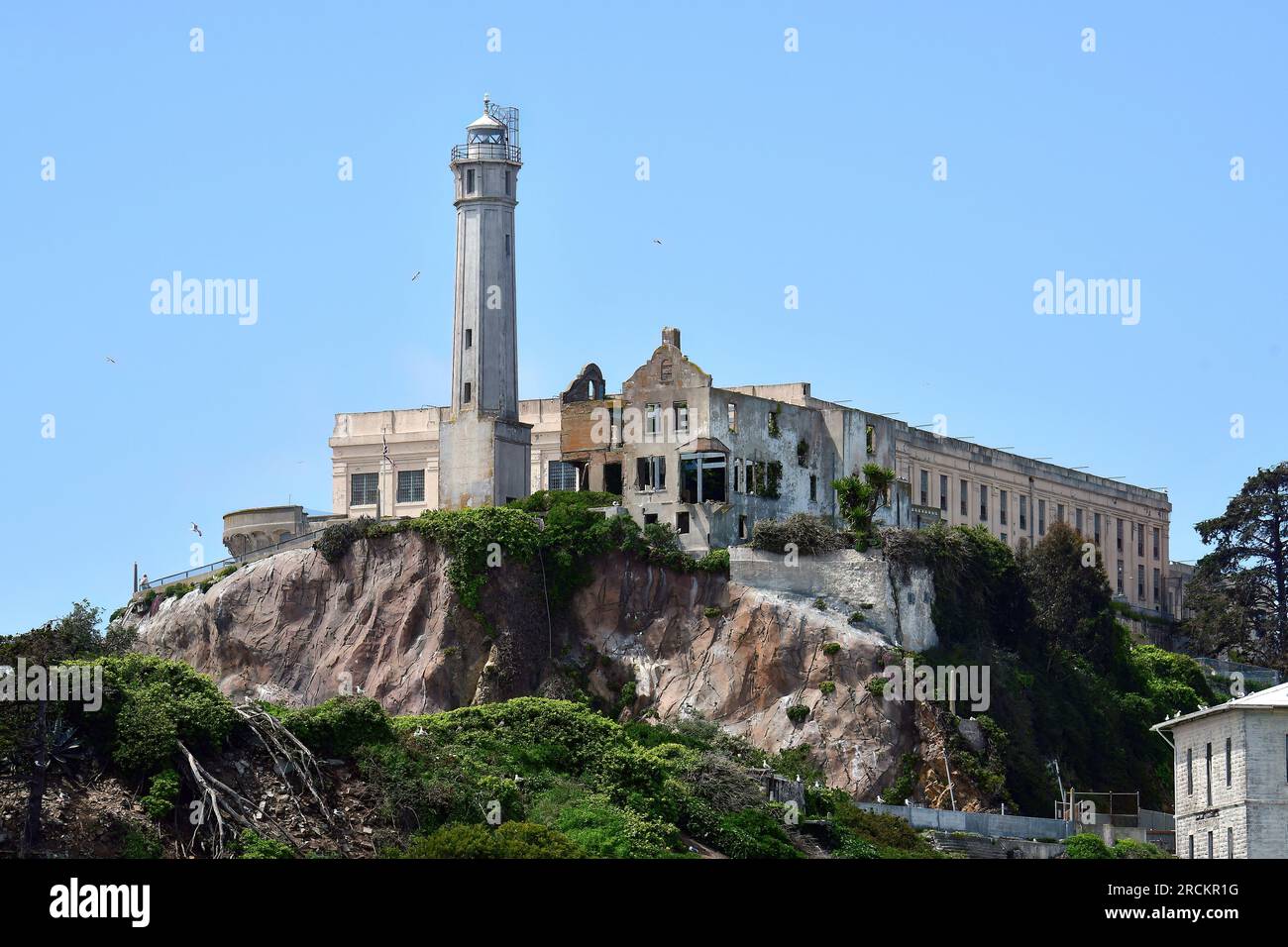 Warden's House and lighthouse, Alcatraz Federal Penitentiary, The Rock ...