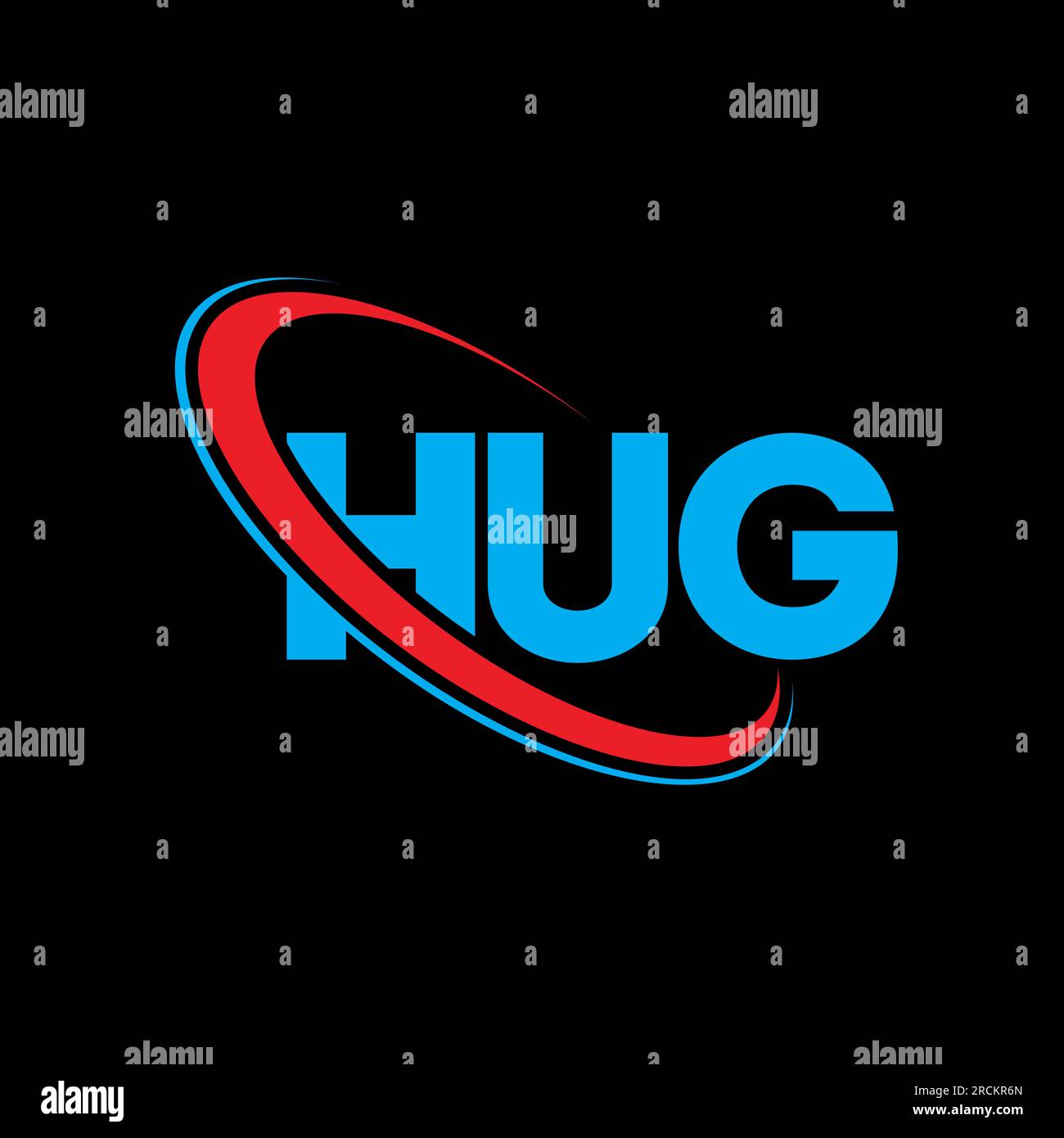 HUG logo. HUG letter. HUG letter logo design. Initials HUG logo linked with circle and uppercase ...