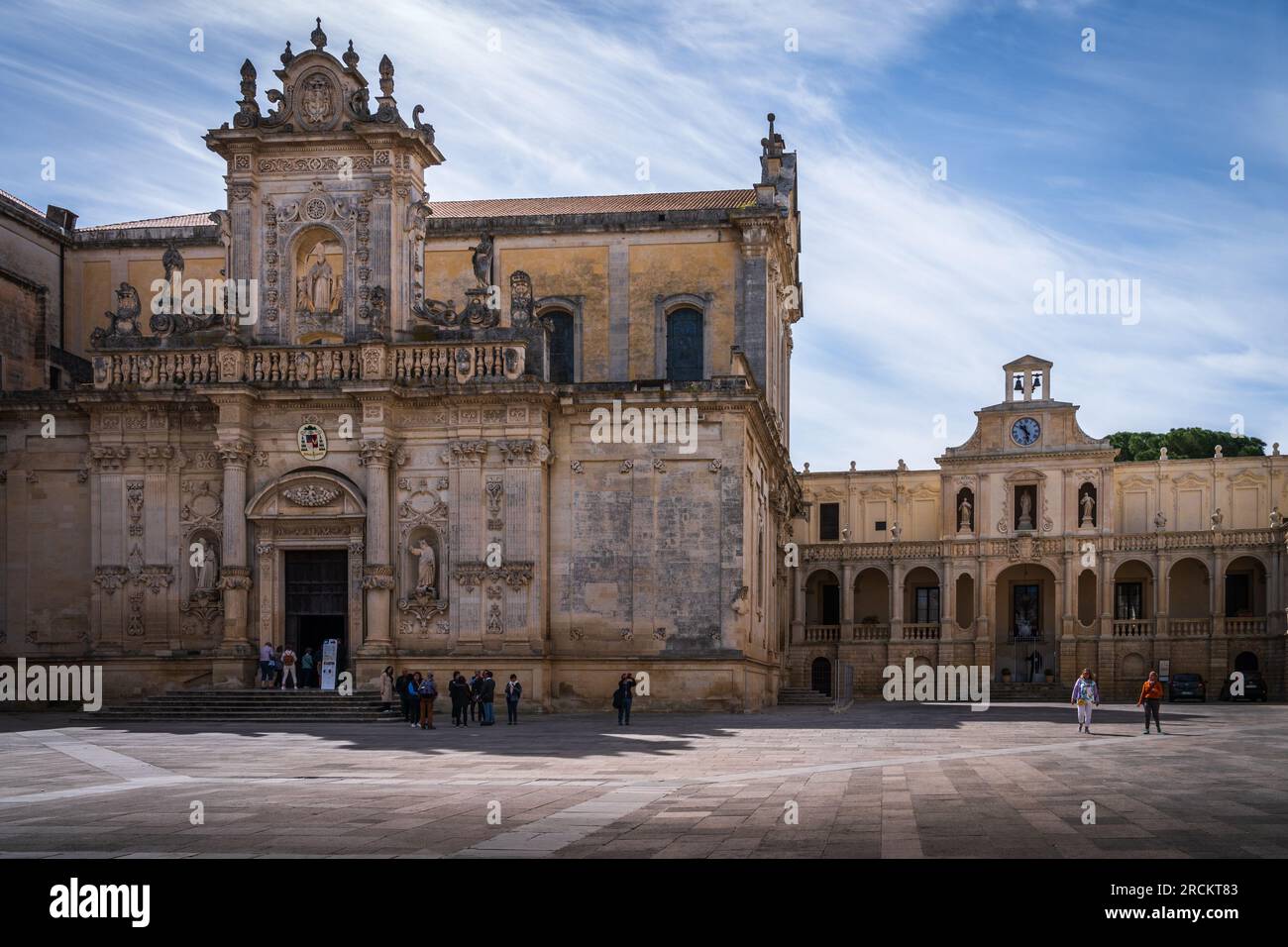 Lecce Cathedral, Duomo di lecce. The entrance on the northern facade is ...