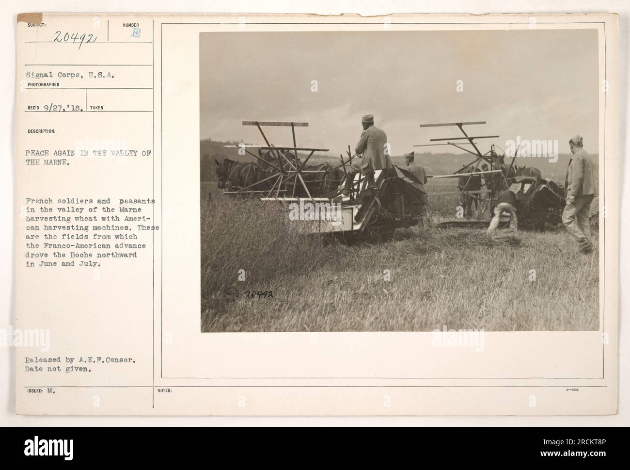 French soldiers and peasants in the valley of the Marne are seen ...