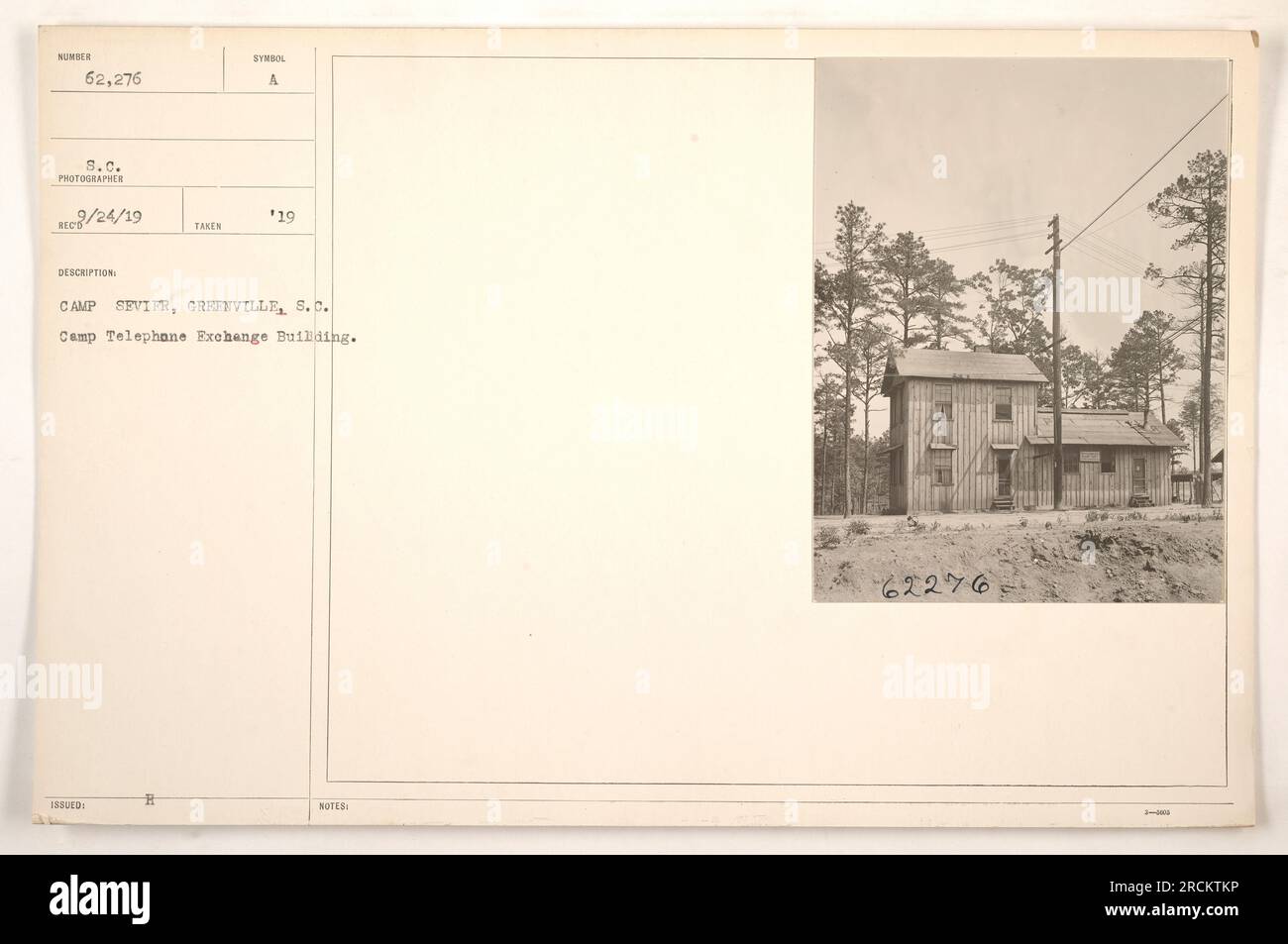 An image of the Camp Telephone Exchange Building in Camp Sevier ...