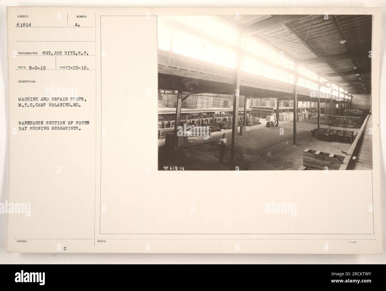 A warehouse section at Camp Holabird, MD, showcases magazines at the ...