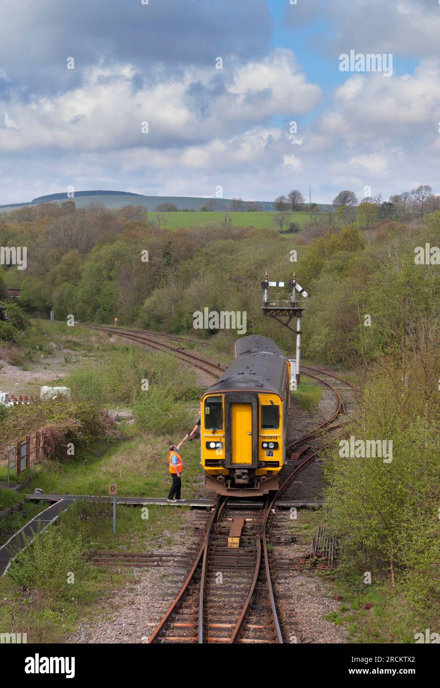 Tondu, south Wales, UK, Transport for Wales train with a Network rail ...