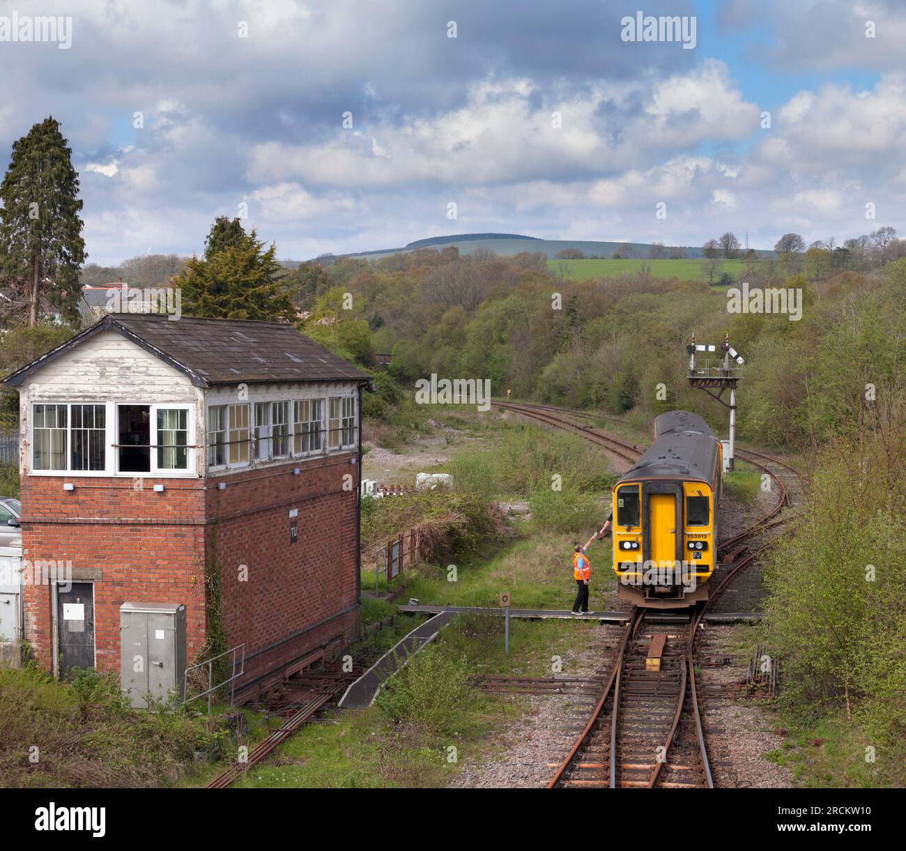 Tondu, south Wales, UK, Transport for Wales train with a Network rail ...