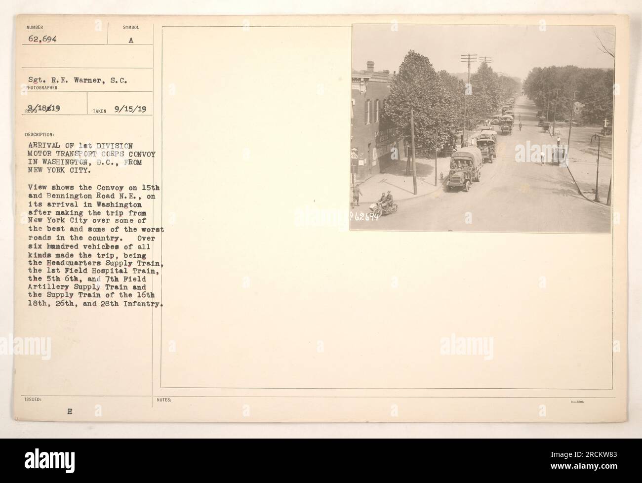 Image showing the arrival of the 1st Division Motor Transport Corps ...