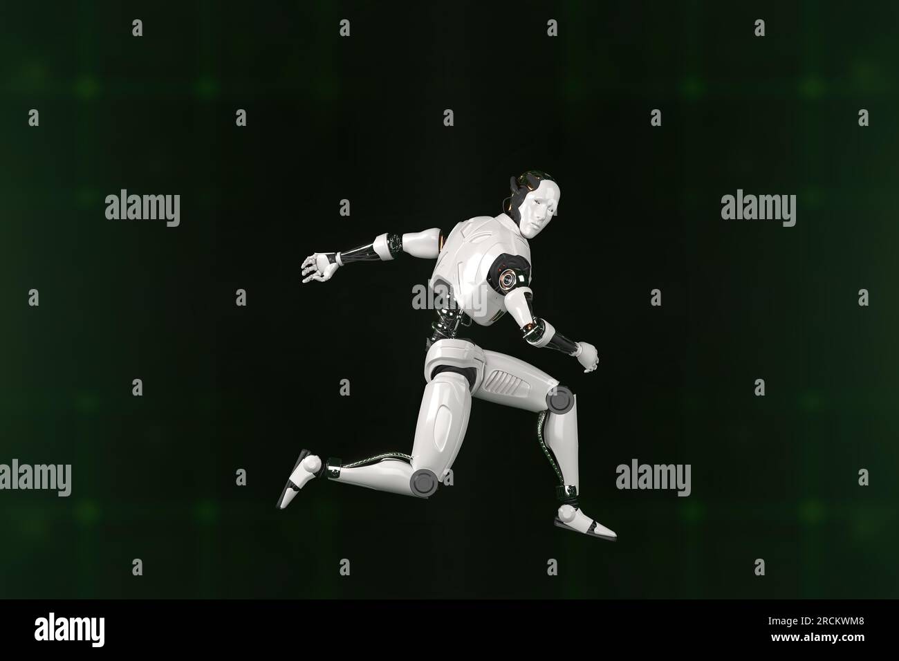 3d rendering of Mechanical Minds, AI robots amid a web of complex ...