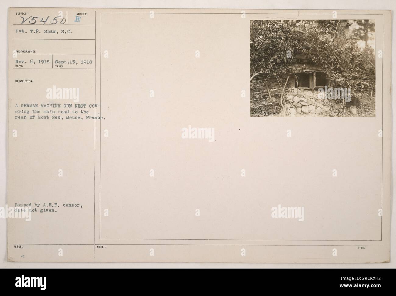 Private T.R. Shaw of the United States Signal Corps captured this image ...
