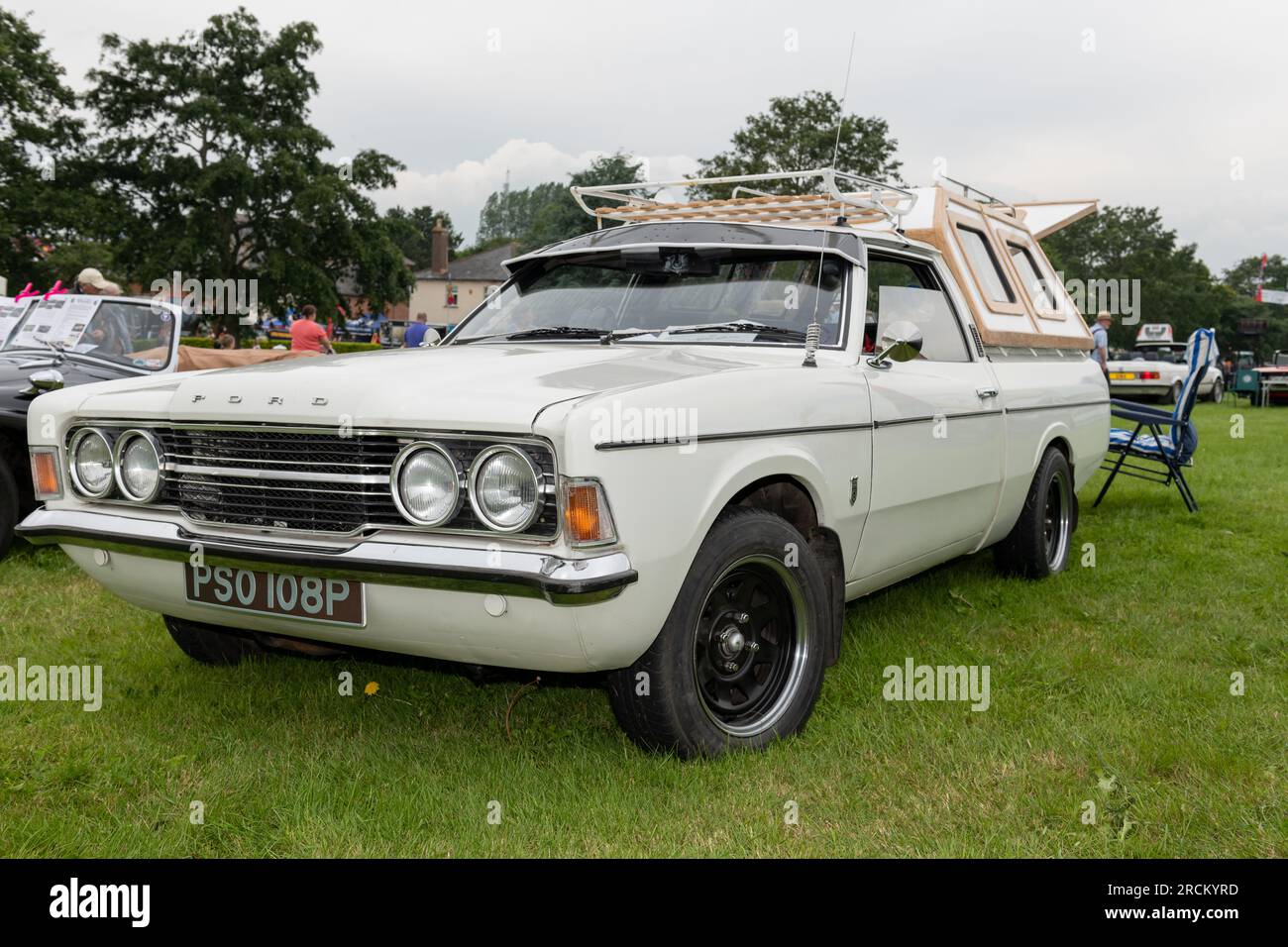 Honiton.Devon.United Kingdom.July 2nd 2021.A Ford Cortina mark 3 pickup ...