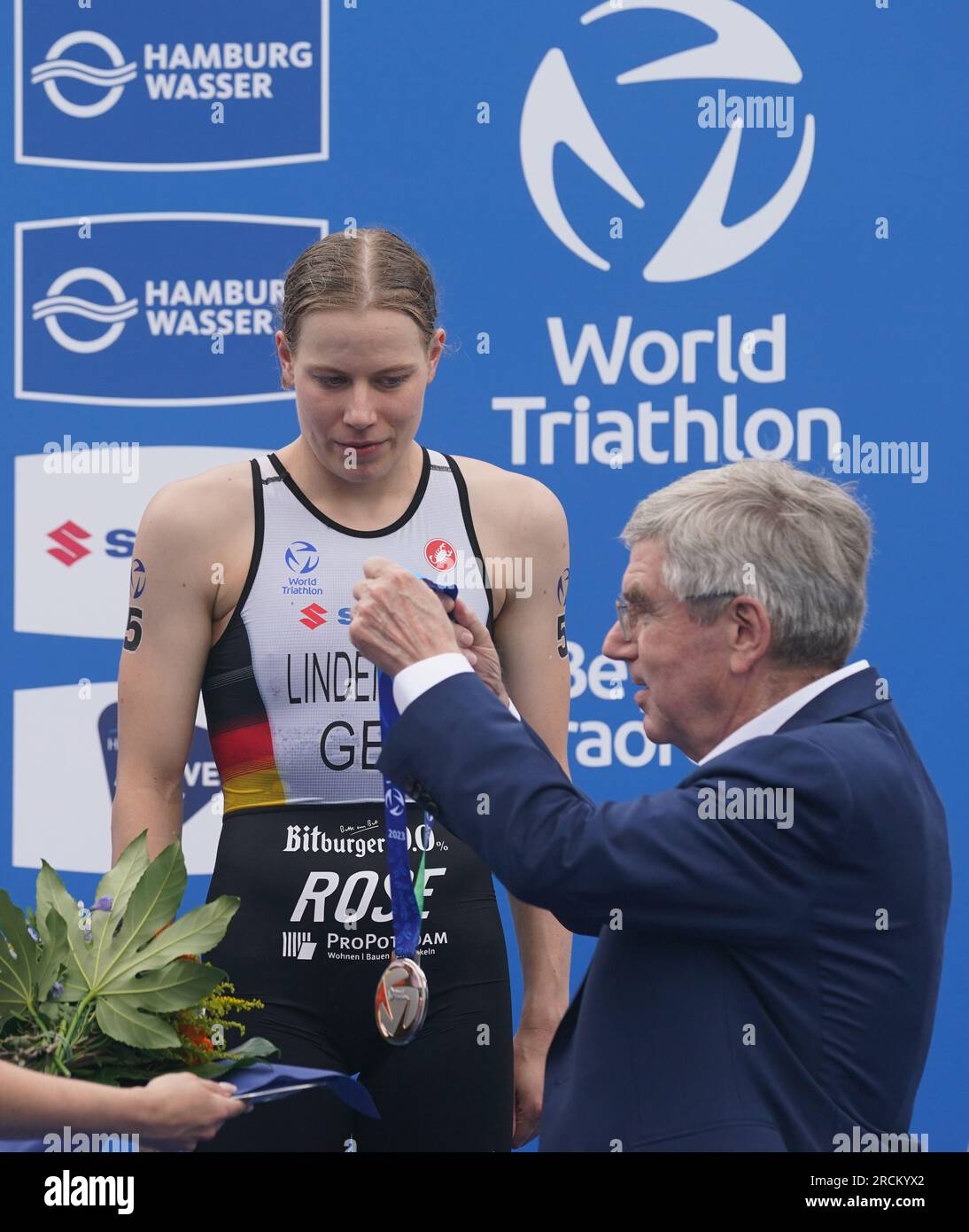 Hamburg, Germany. 15th July, 2023. Triathlon: ITU World Triathlon ...