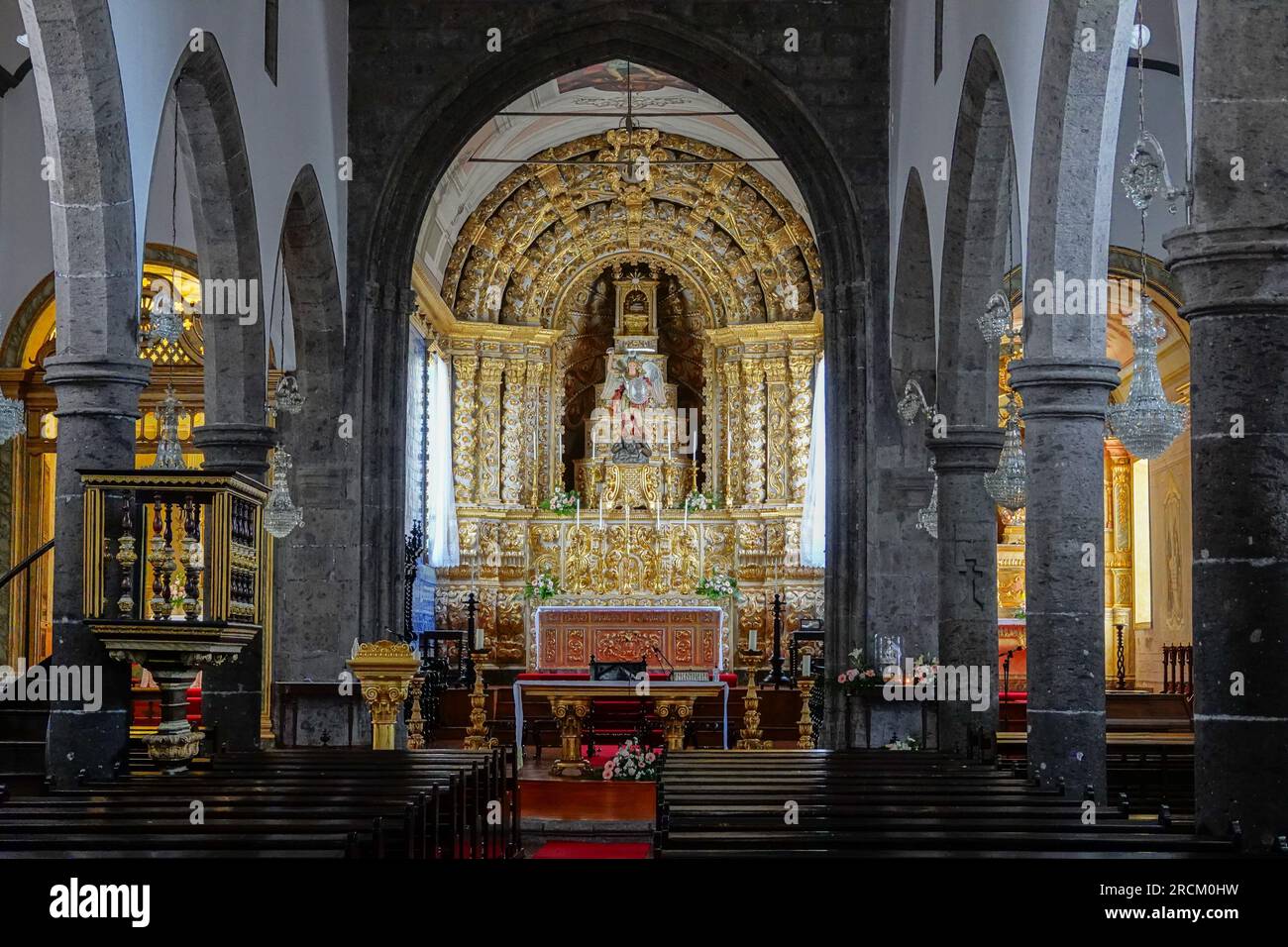 Interior view of the 16th century Igreja de São Miguel Arcanjo and ...