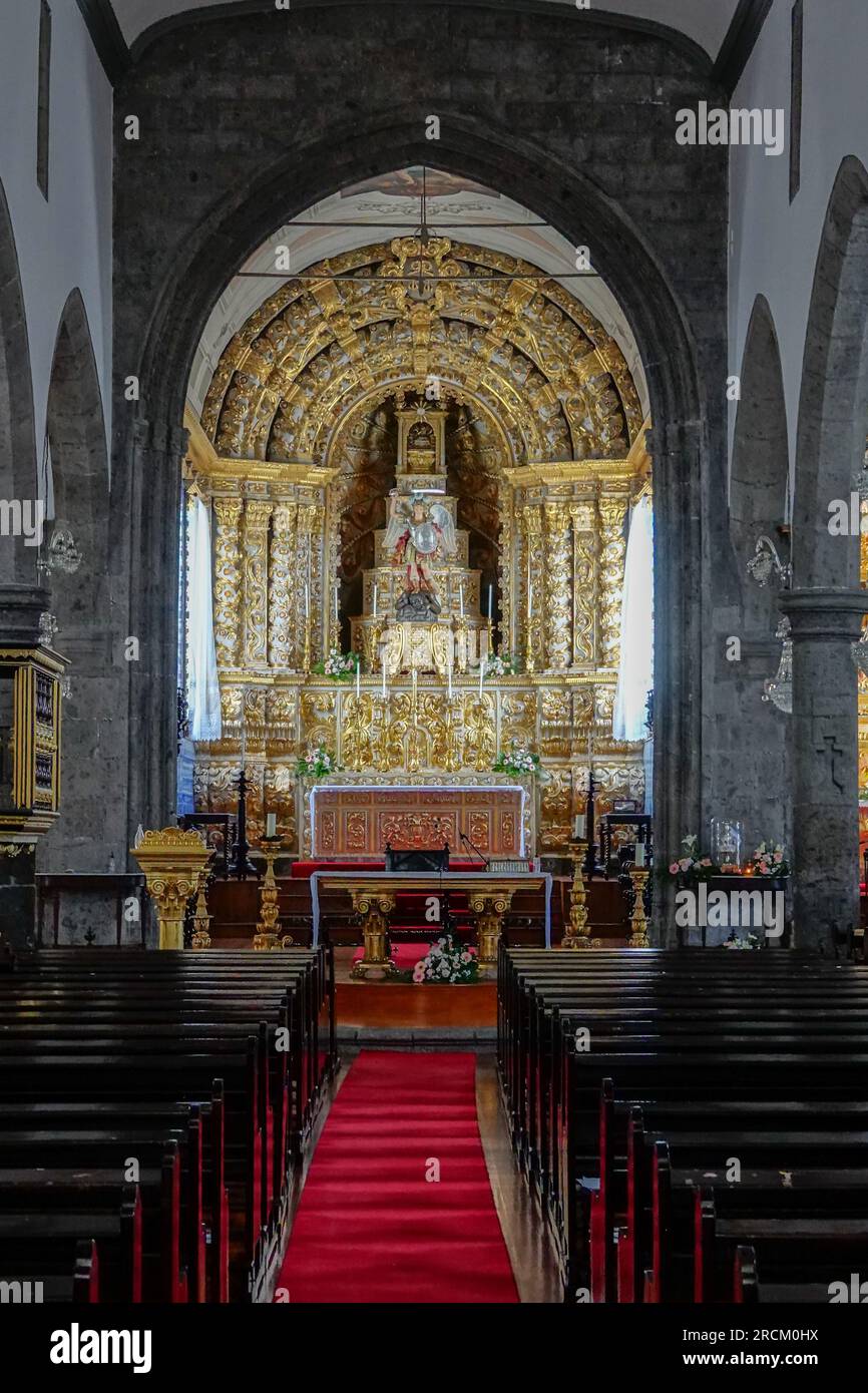 Interior view of the 16th century Igreja de São Miguel Arcanjo and ...