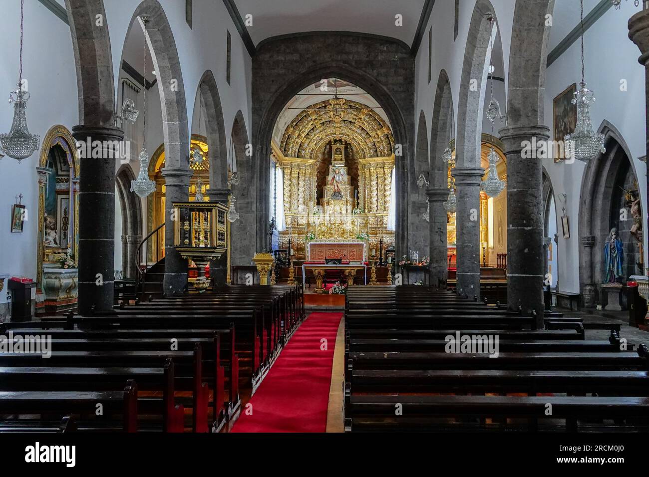 Interior view of the 16th century Igreja de São Miguel Arcanjo and ...