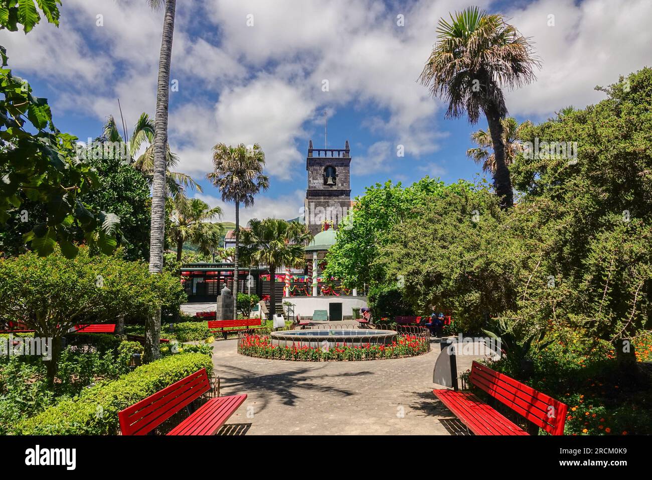 View of the bell tower of the Igreja de São Miguel Arcanjo church above ...