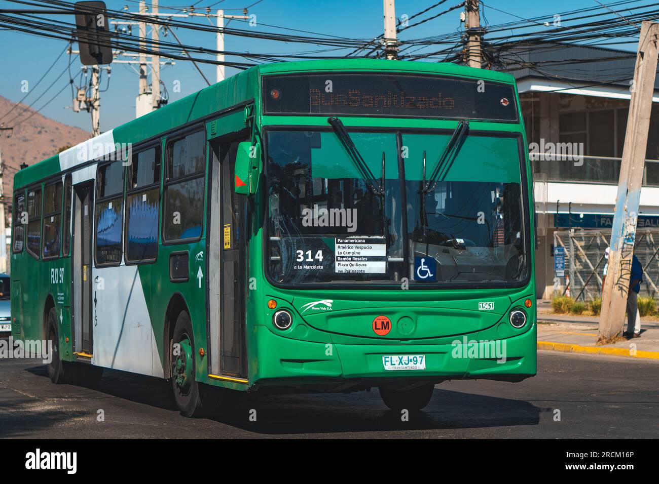 Santiago, Chile - April 24 2023: A public transport Transantiago, or ...
