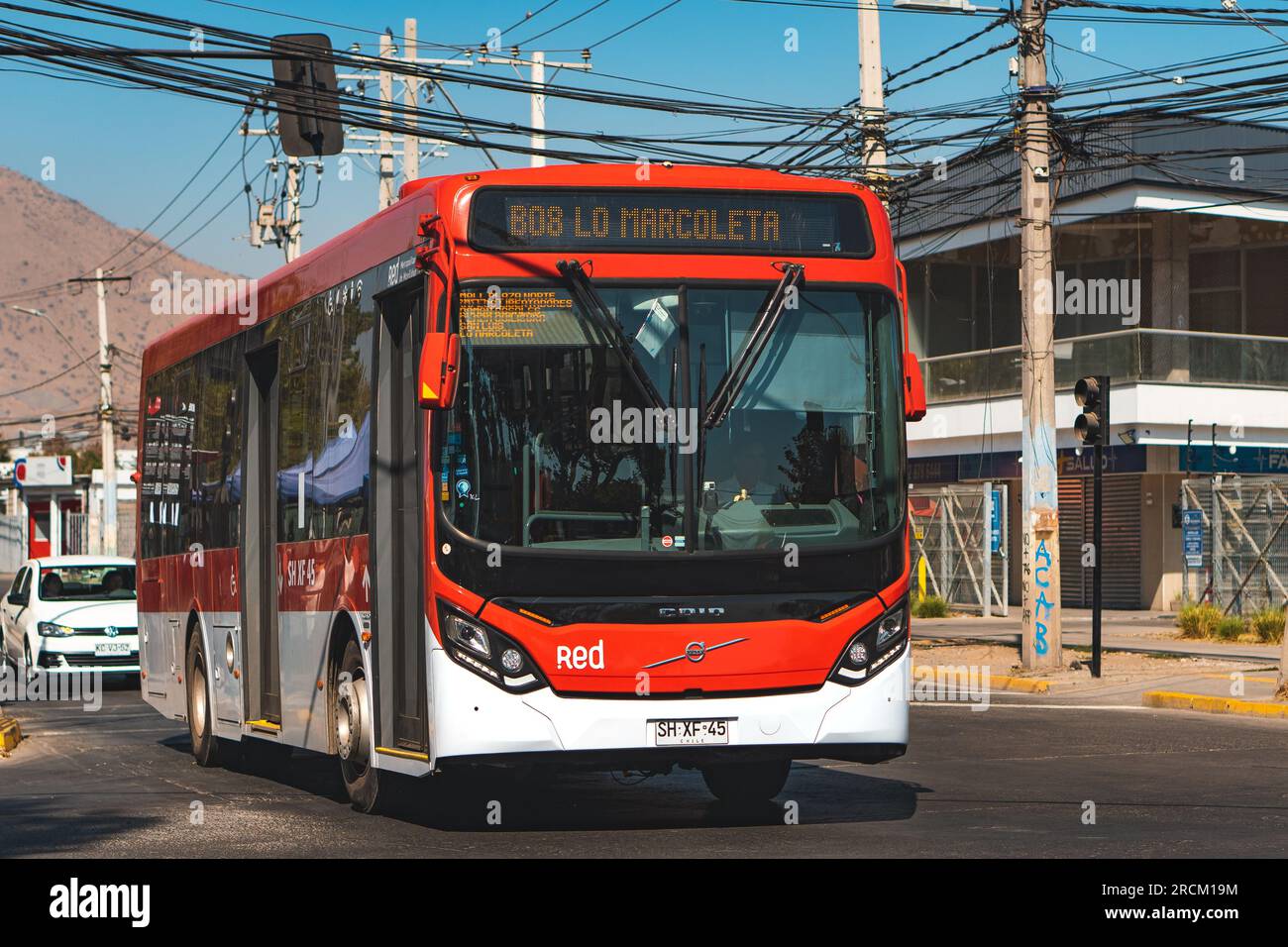 Santiago, Chile - April 24 2023: A public transport Transantiago, or ...