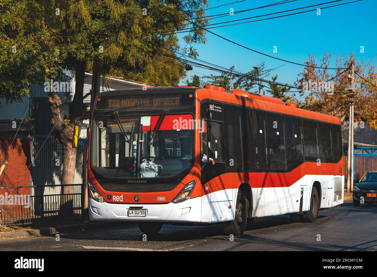 Santiago, Chile - April 24 2023: A public transport Transantiago, or ...