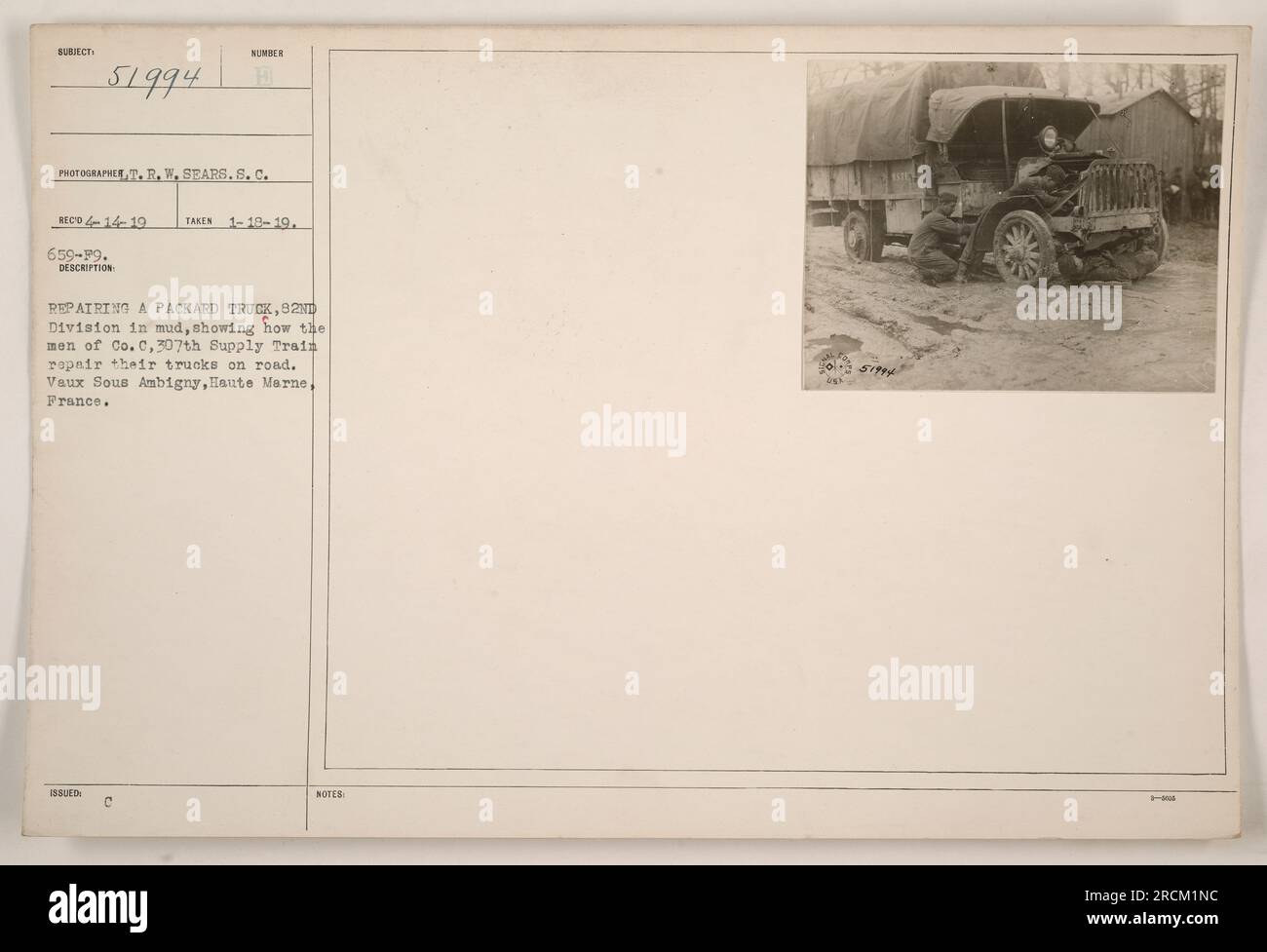 Men from the 82nd Division's Co. C, 307th Supply Train, are seen ...