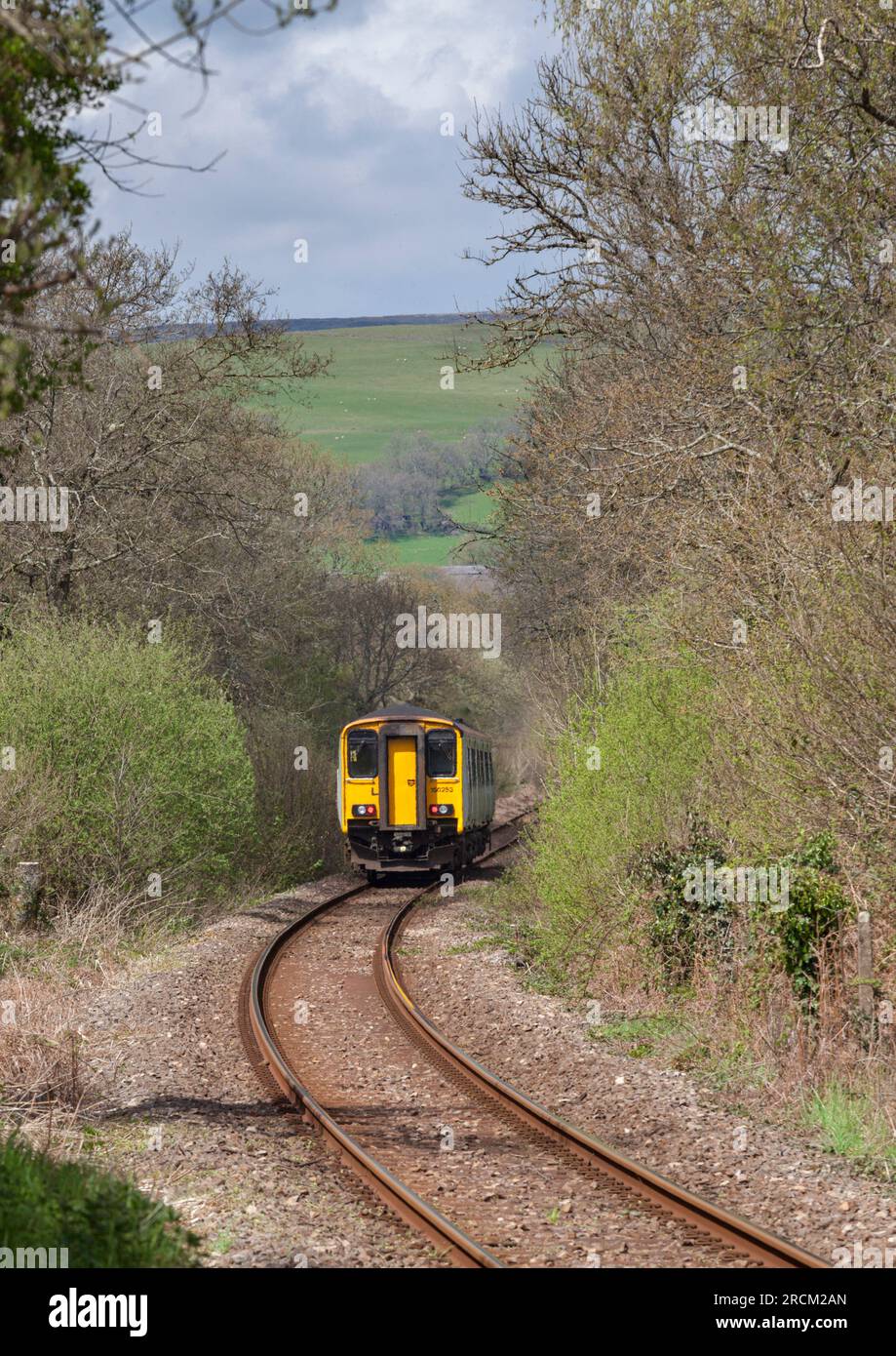Transport For Wales class 150 diesel multiple unit train on the single ...