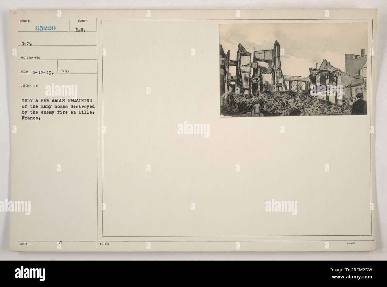 Destroyed homes in Lille, France, left standing with only a few walls ...