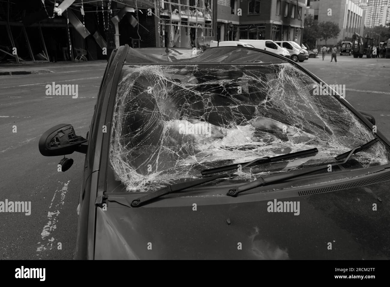 Crime Incident! Broken car windows as a result of a terrorist attack ...