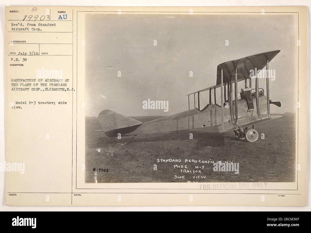 Photograph captured at the Standard Aircraft Corp. in Elizabeth, N.J ...