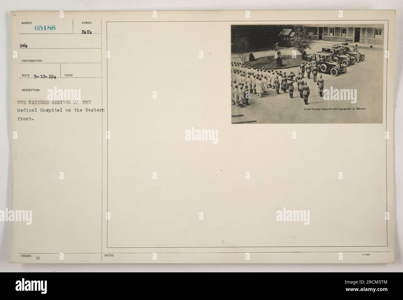 Kaiser Wilhelm II visiting a medical hospital on the Western front ...