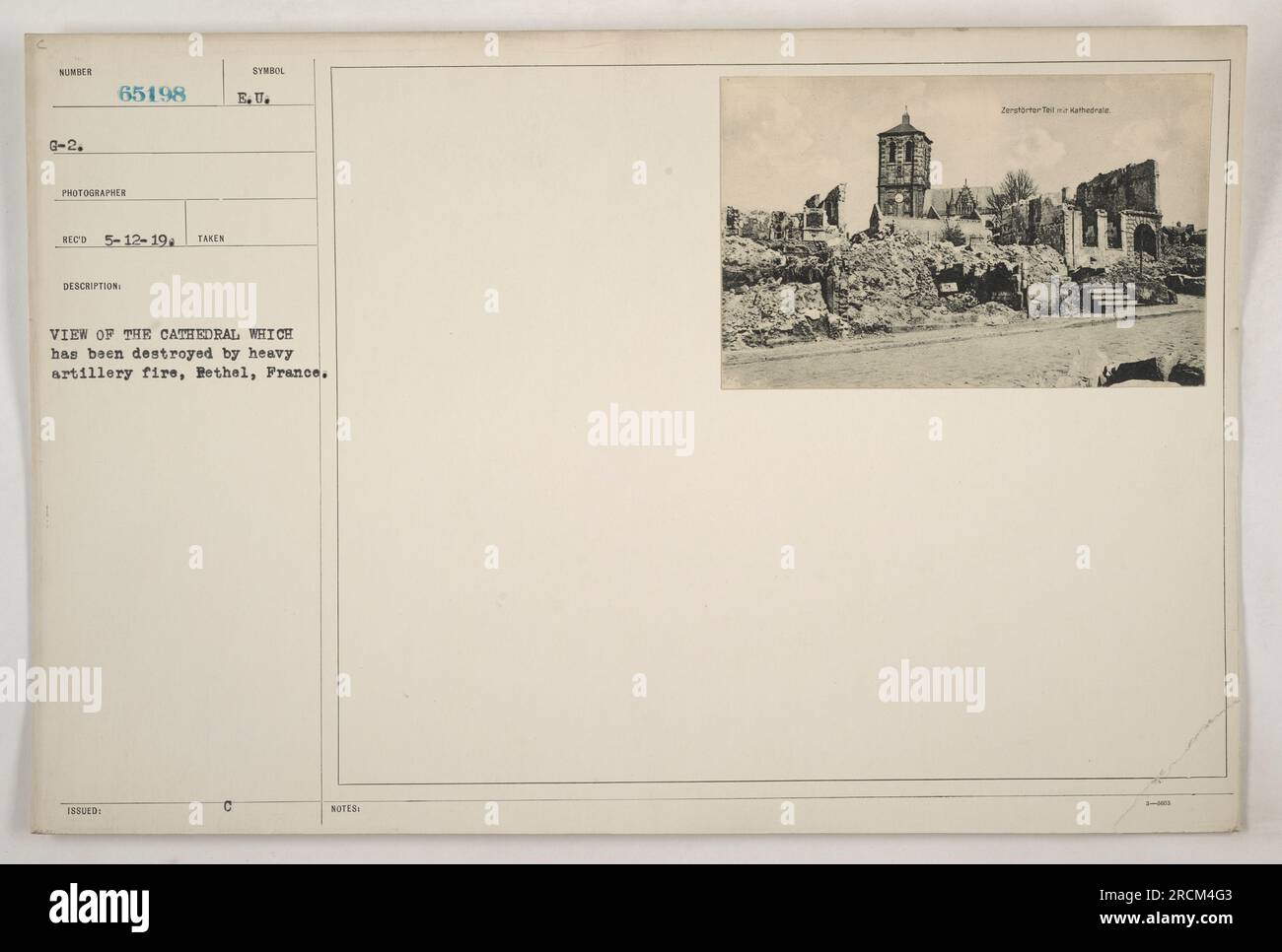GRAPH, ROY 313594 + WWI Cathedral, Rethel, France: The devastating ...
