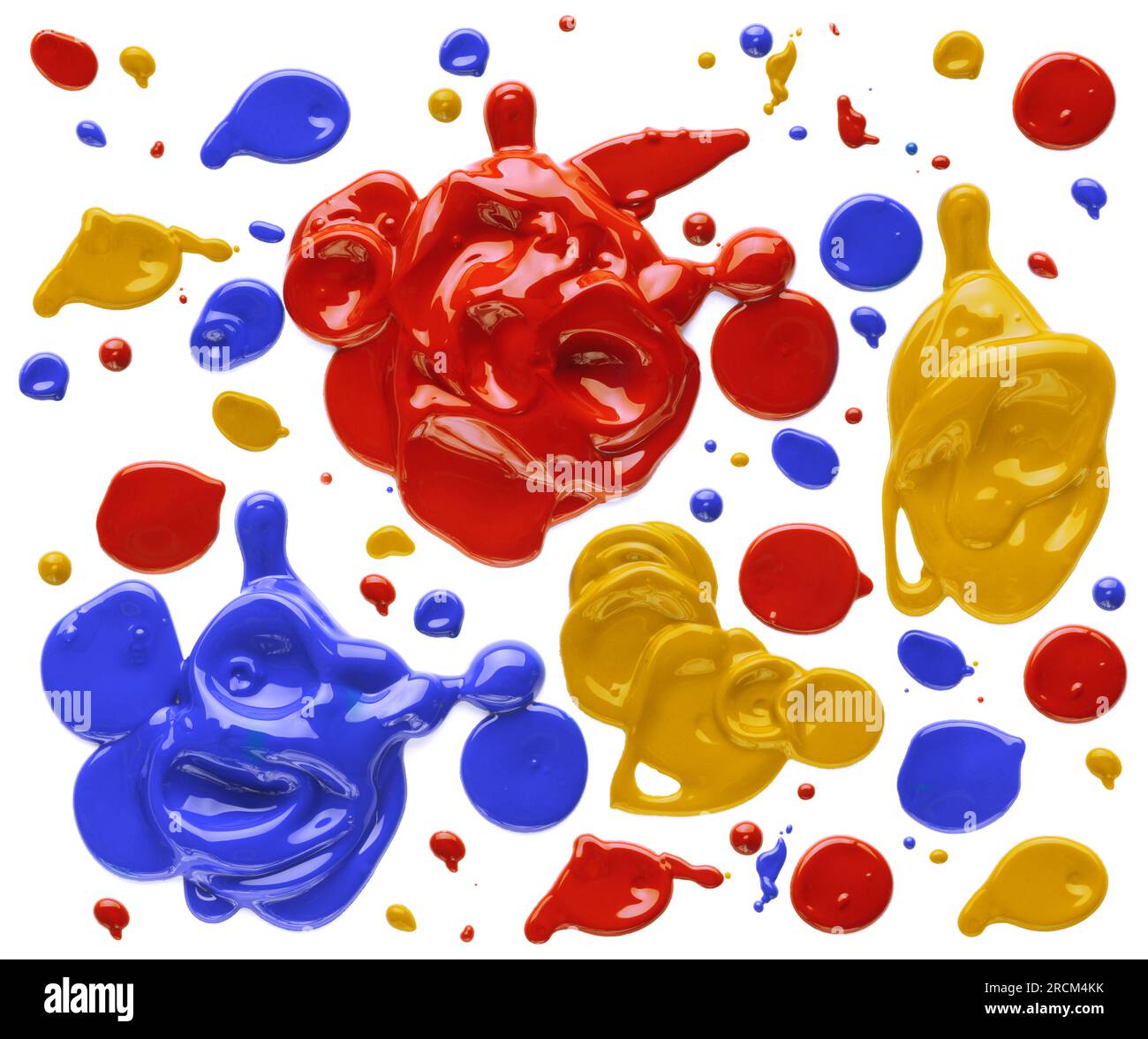 Red, yellow, and blue blobs of paint Stock Photo - Alamy
