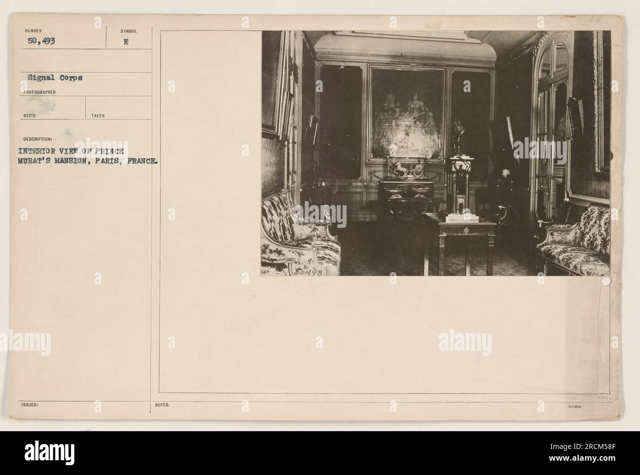 This photograph shows an interior view of Prince Murat's mansion in ...