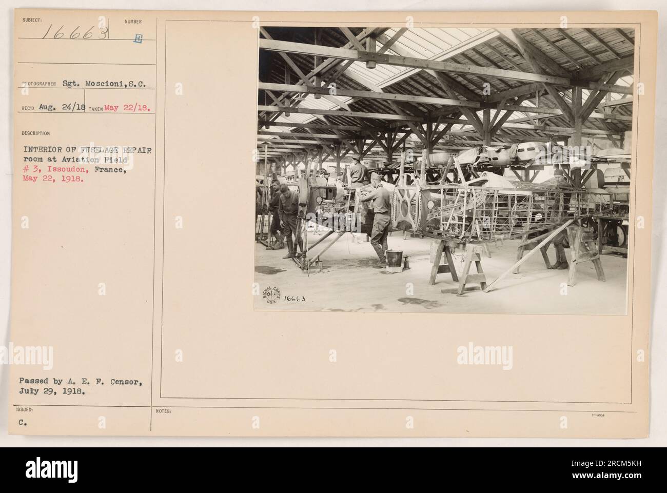 Image depicts the interior of a fuselage repair room at Aviation Field ...