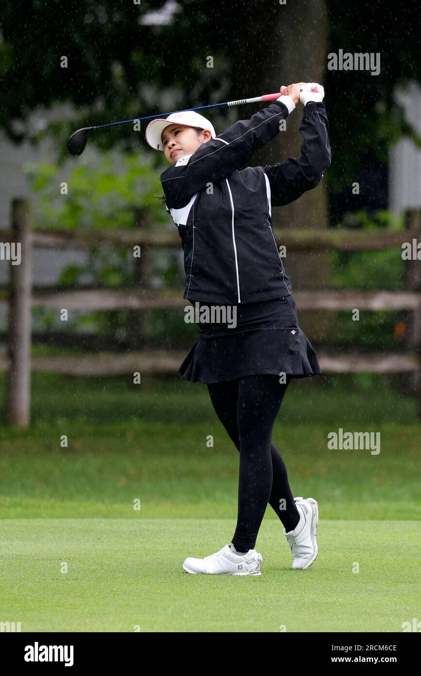 SYLVANIA, OH - JULY 15: LPGA golfer Pornanong Phatlum hits her second ...