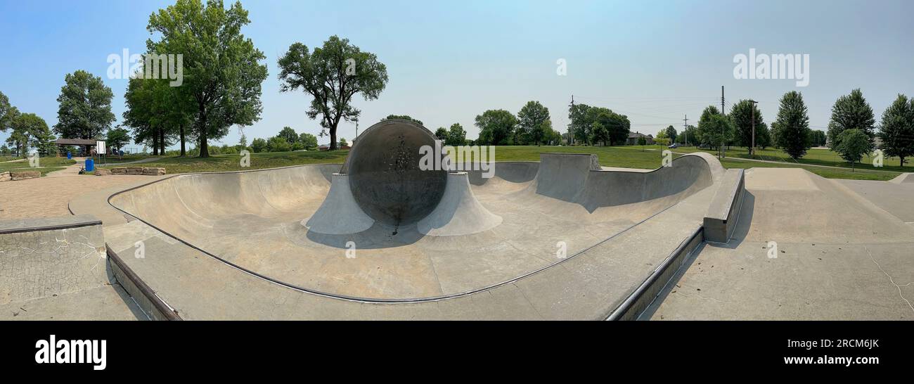 Shawnee, Kansas - July 15, 2023: Swarner Skatepark at 63rd and Lackman ...