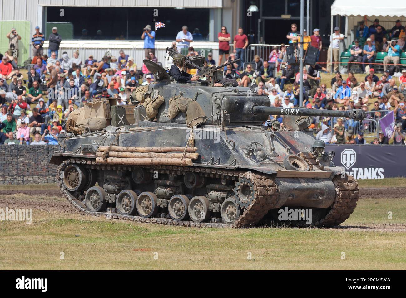 Sherman M4 tank as used in the film Fury parading in the Tankfest main ...
