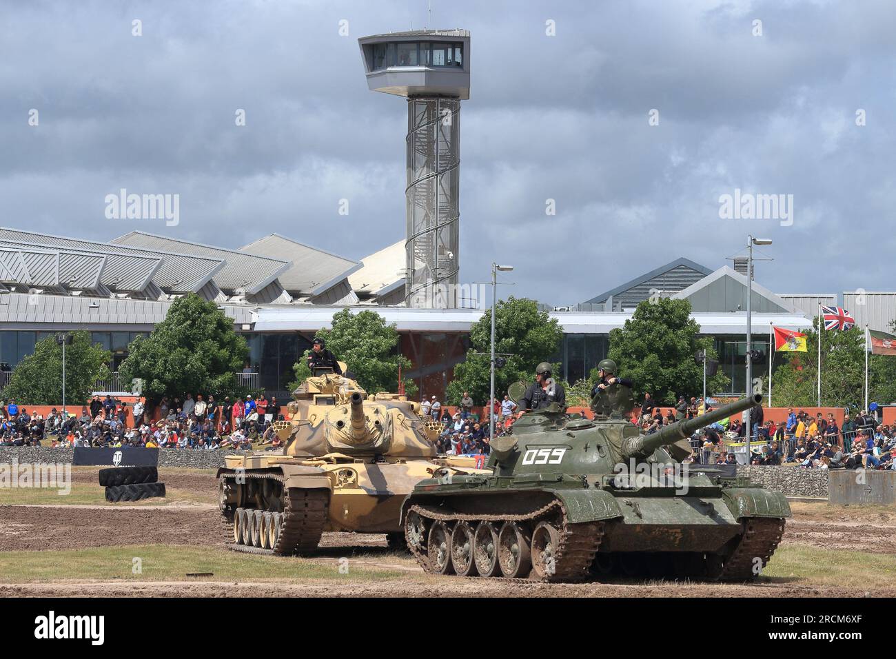 Two tanks parading in the Tankfest main arena display at Bovington Tank ...