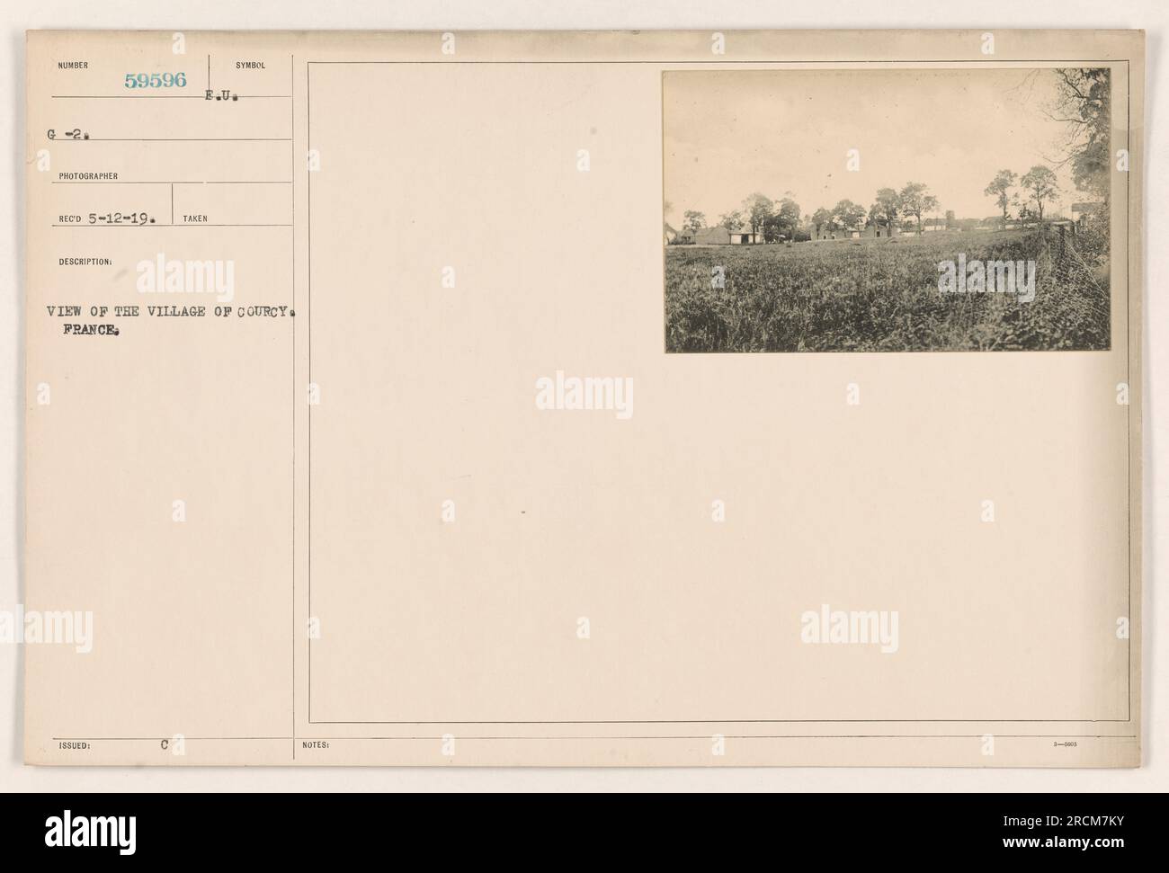 A view of the village of Courcy, France, captured in a photograph ...