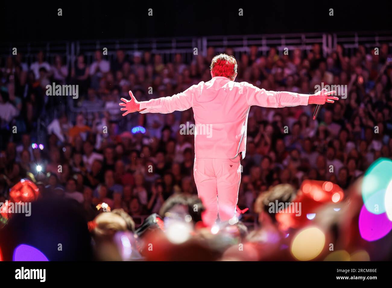 Middelkerke, Belgium. 15th July, 2023. Belgian singer Luc Steeno ...