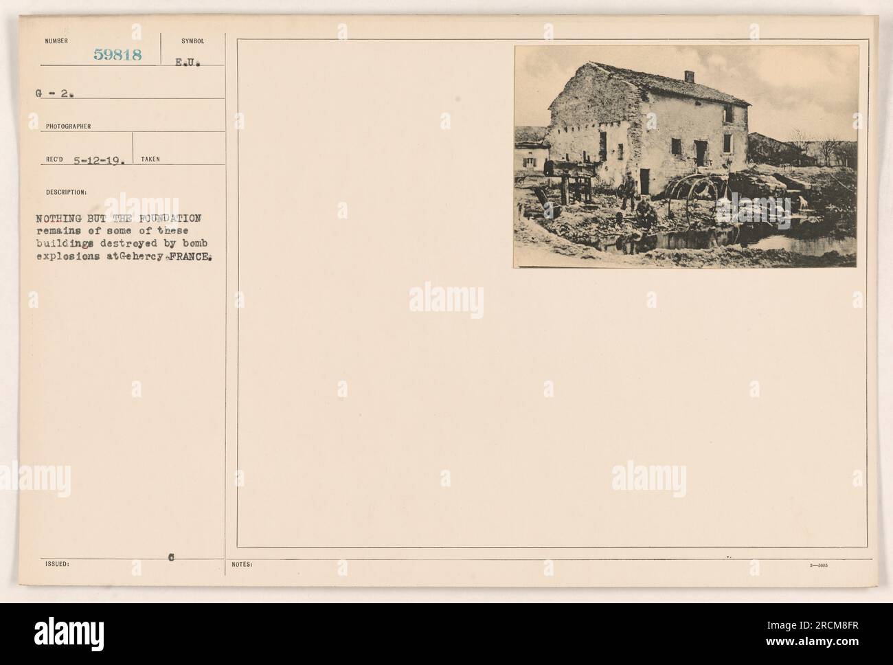 Buildings in Gehercy, France were completely destroyed by bomb ...